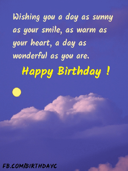 Cloud and sun birthday greeting gif - HBDAY.ART