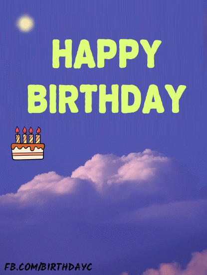 Cloud and sun birthday greeting gif - HBDAY.ART